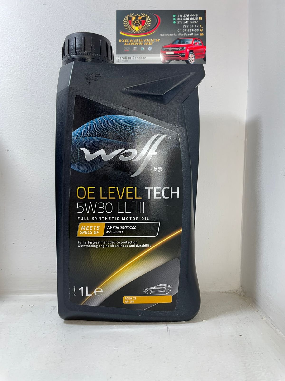 5W30 lll WOLF 1LITRO - VOLKSWAGEN KAROLINE | REPUESTOS VOLKSWAGEN ...